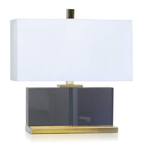 Dann Foley Lifestyle - Table Lamp - Smoke Grey Glass And Polished Brass ...