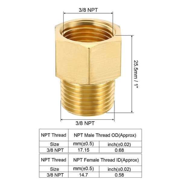 Male to Female Brass Pipe Fitting Hex Reducer Adaptor for Water, 4pcs ...