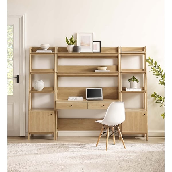 Bixby 3-Piece Wood Office Desk and Bookshelf - Bed Bath & Beyond - 36984601