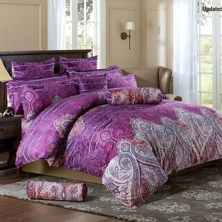 3pc King Size Bedding Set Paisley Print Purple - On Sale - Bed Bath ...