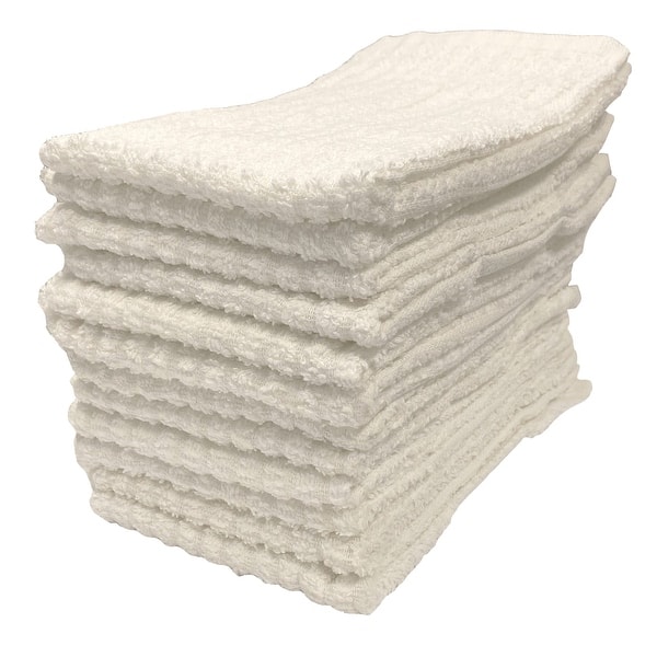 Premius 4-Pack Bar Mop Kitchen Towel, 100% Cotton, White, 16x19 Inches ...