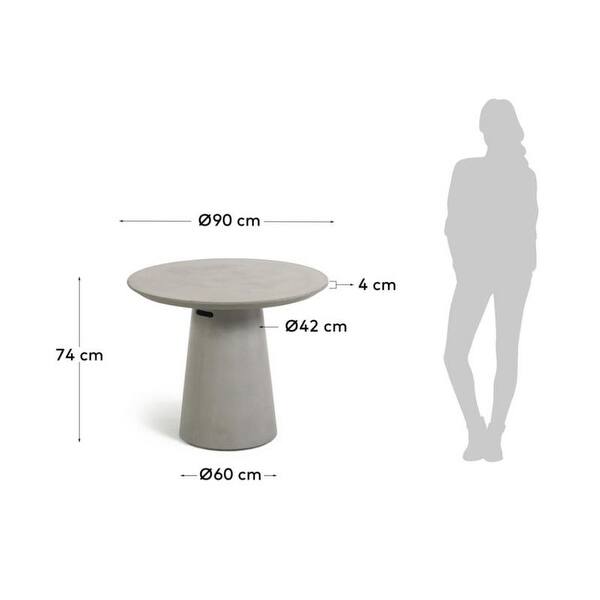 Itai Round Cement Pedestal Outdoor Table - Bed Bath & Beyond - 36039188