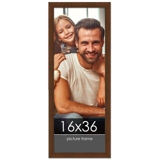 16x36 Traditional Walnut Complete Wood Panoramic Frame with UV Acrylic ...