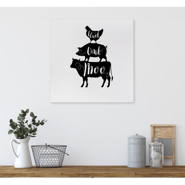 CLUCK OINK MOO Canvas Art By Kavka Designs - Bed Bath & Beyond - 31919004