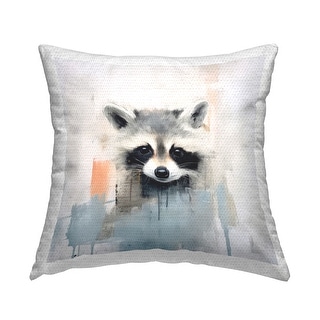Stupell Raccoon Modern Drip Printed Outdoor Throw Pillow Design by ...