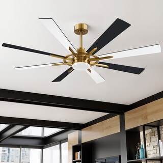CO-Z 60'' 8-Blade Large Windmill Ceiling Fan with LED Lights and Remote ...