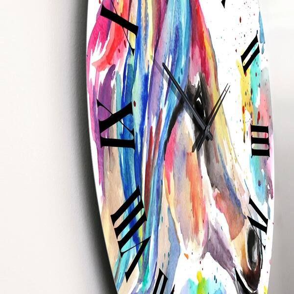 wall clock drawing with colour