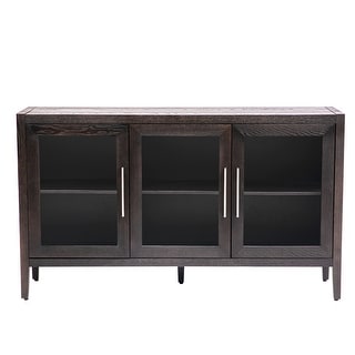 52'' Traditional Style Storage Sideboard Buffet with Four tempered ...