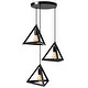Modern 3 Bulb Triangle Shapes Ceiling Hanging Light Fixture, Black ...