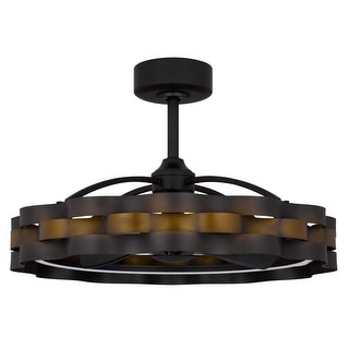 Pembroke 19" Height Dark Bronze Metal Fan Light With Led Light - One ...
