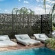 Davy Leaf Black Privacy Screen Galvanized Freestanding Panel - 72"x47 ...