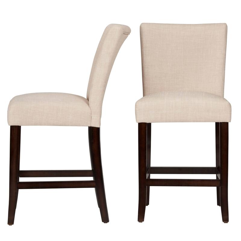 Parson Classic Linen Counter Height High Back Stools (Set of 2) by ...