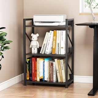 Small Bookshelf for Small Spaces,Industrial 3 Tier Bookcase, Narrow ...