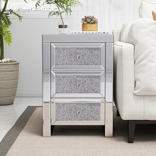Mirrored File Cabinet Decorative Cabinet with Three Drawers, Generous ...