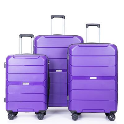 Hardshell Suitcase Spinner Wheels PP Luggage Sets of 3, Horizontal Sag ...