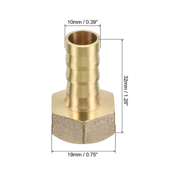 Hose Barb Fitting Straight 10mm Barbed G3/8 Female Thread, 4 Pack Brass ...
