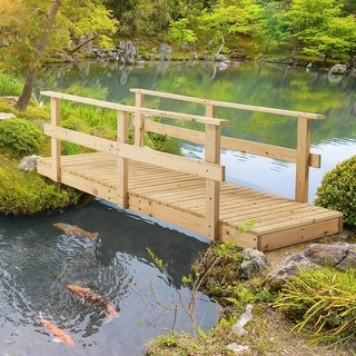 7 ft. Wooden Garden Bridge with Hand Rails - Bed Bath & Beyond - 40492010