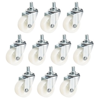 Swivel Casters 2inch Nylon M10x15mm Threaded Wheels White 66lb Capacity ...