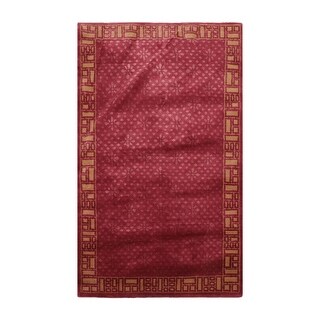 Hand Knotted Plum Tibetan WooL & Silk Traditional Oriental Area Rug - 3 ...