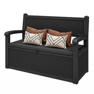 70 Gallon Storage Bench Deck Box for Patio Cushions, Garden Tools and ...
