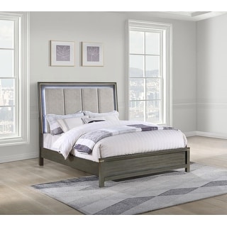 Erickson Grey Panel Bed with LED - Bed Bath & Beyond - 40270316