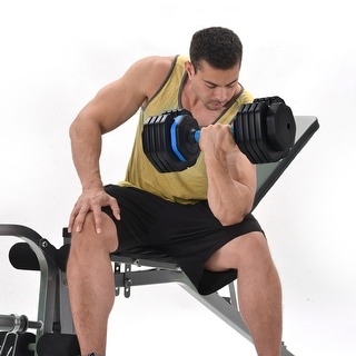 Adjustable Dumbbell - 55lb x2 Dumbbell Set of 2 with Anti-Slip Handle ...