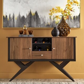 Priya Two-Tone Espresso and Walnut Finish Server by iNSPIRE Q Modern ...