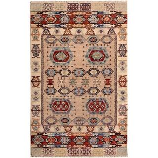 Bohemian Khurgeen Arlie Tan/Rust Wool Rug - 3'9'' x 6'2'' - 2'8'' x 9 ...