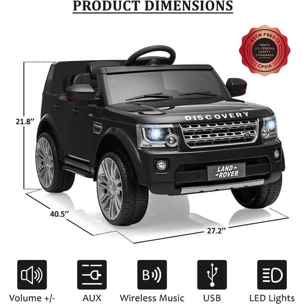 12V Licensed Land Rover Ride On Truck for Kids, Electric Car w/Remote ...