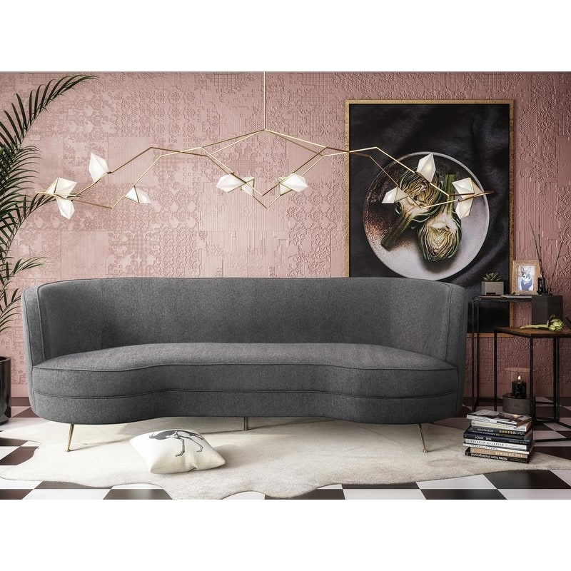 Flare Grey Tweed Upholstered Sofa - Overstock - 23432631