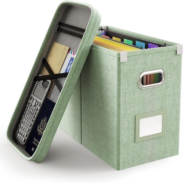 Hanging Filing File Box with Mesh Pocket - Bed Bath & Beyond - 39310803