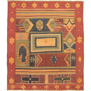Flat-weave Sundance Red Wool Kilim - Bed Bath & Beyond - 31803678