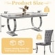 Glam Silver Dining Table Set with 64 inch Dining Table and Black Button ...