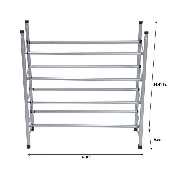 Simplify 4 Tier Expandable Shoe Rack in Grey - 4-Tier - Bed Bath ...