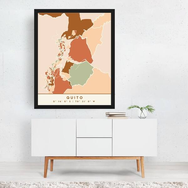 Quito Pichincha Ecuador Maps City Cityscape Home Art Print/Poster - Bed ...