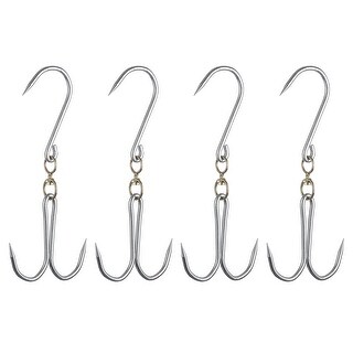 Double Meat Hooks, Galvanized Integrated Swivel Meat Hook, 4Pcs ...