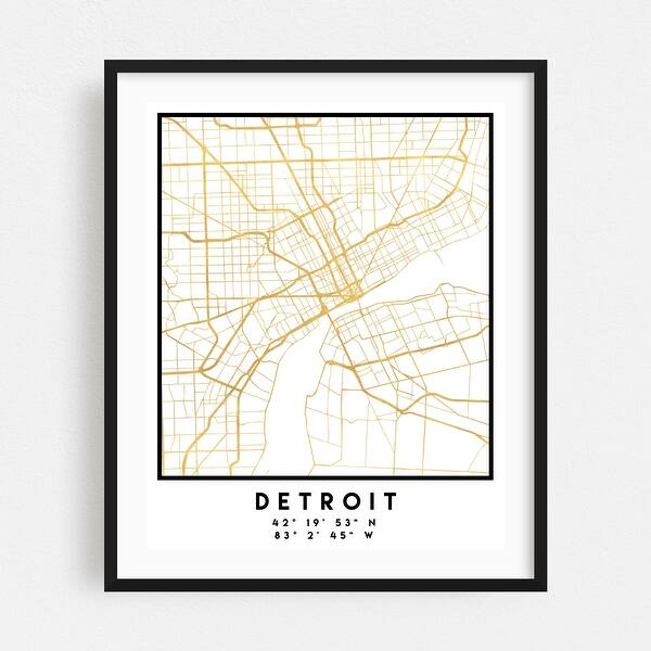 Detroit Michigan Detroit Street Map Maps Minimal Art Print/Poster - Bed ...