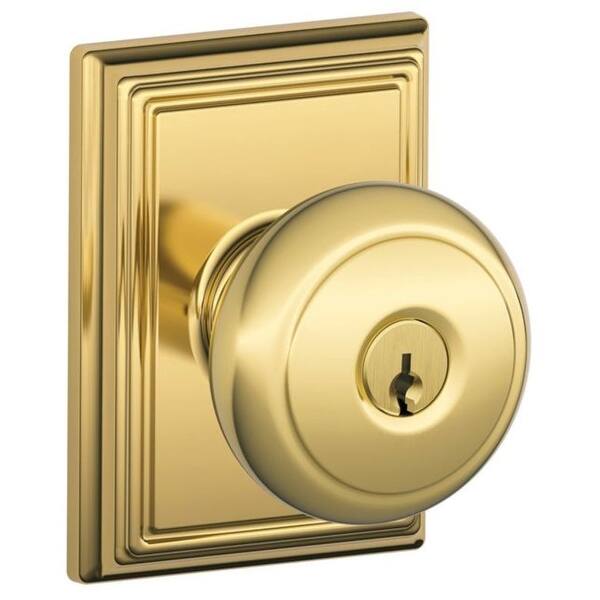 Schlage Andover Keyed Entry Panic Proof Door Knob Set with Decorative ...