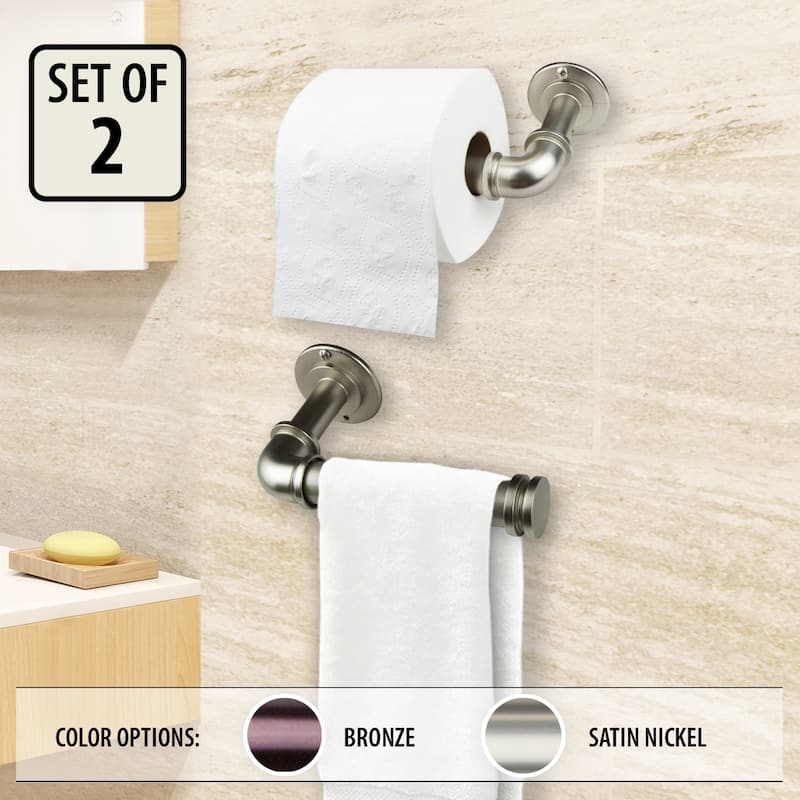 InStyleDesign Industrial Pipe Design Single Toilet Paper/ Towel Holder ...