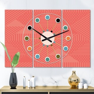 Designart 'Triangual Retro Coral Pattern' Oversized Mid-Century wall ...