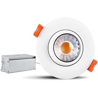 Luxrite 3 Inch Round LED Gimbal Recessed Light Fixture, 8W, 600lm ...