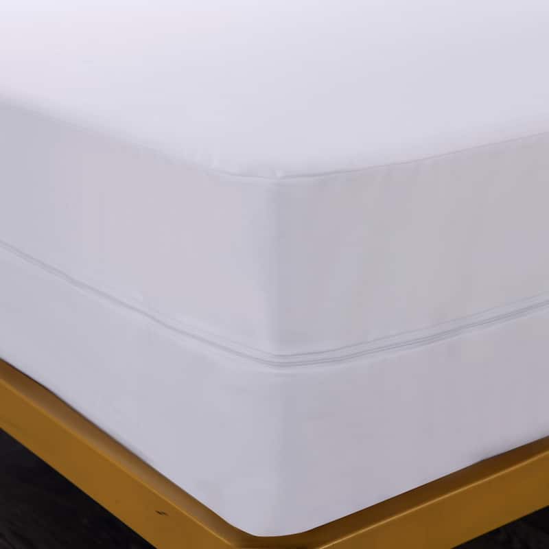 Permalux Waterproof Antimicrobial Box Spring Protector - White ...