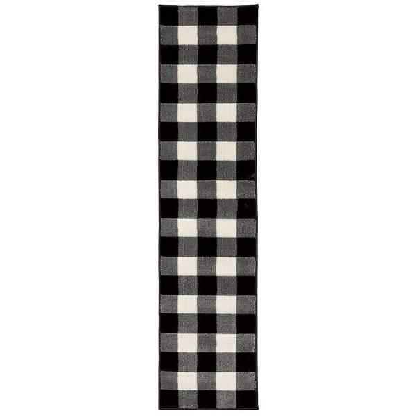 gray gingham rug