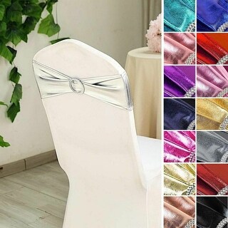 10Pcs Metallic Spandex Chair Sashes with Silver Buckles - Bed Bath ...