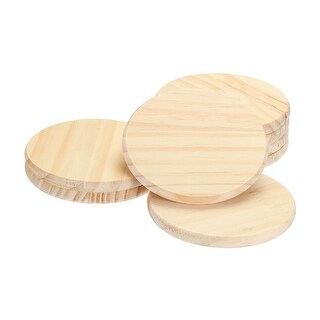 102x9mm Unfinished Wooden Coasters, Round Wood Coasters, Style 1 - Wood ...