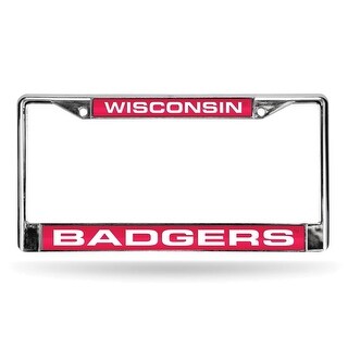Collegiate U of Wisconsin Red Laser Chrome Acrylic License Plate Wall ...
