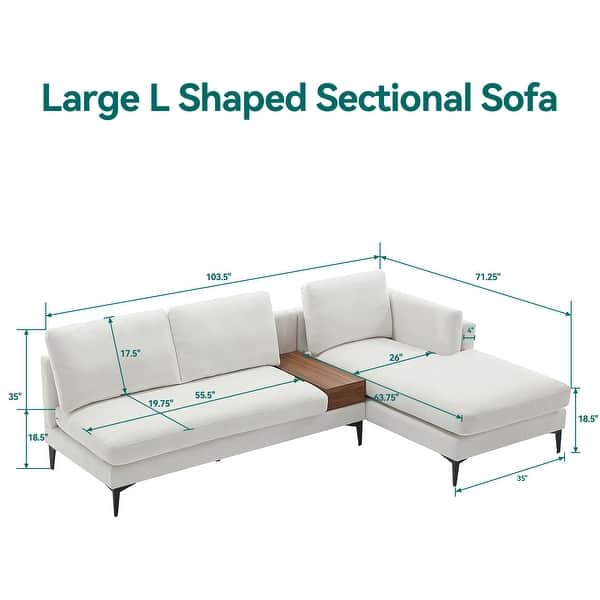 Modular L-shaped Sofa With a Reversible Design and Built-in Wooden ...