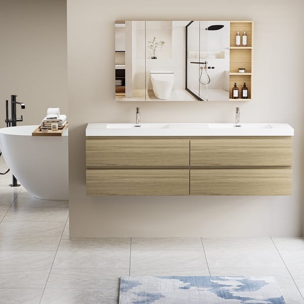 floating vanity unit with basin