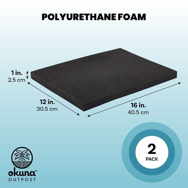 2 Pack Black Packing Foam Sheets, 1 Inch Polyurethane Cushioning ...