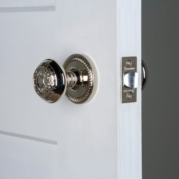 Grandeur Vintage Antique Passage Door Knob Set with 2-3/8" Backset ...